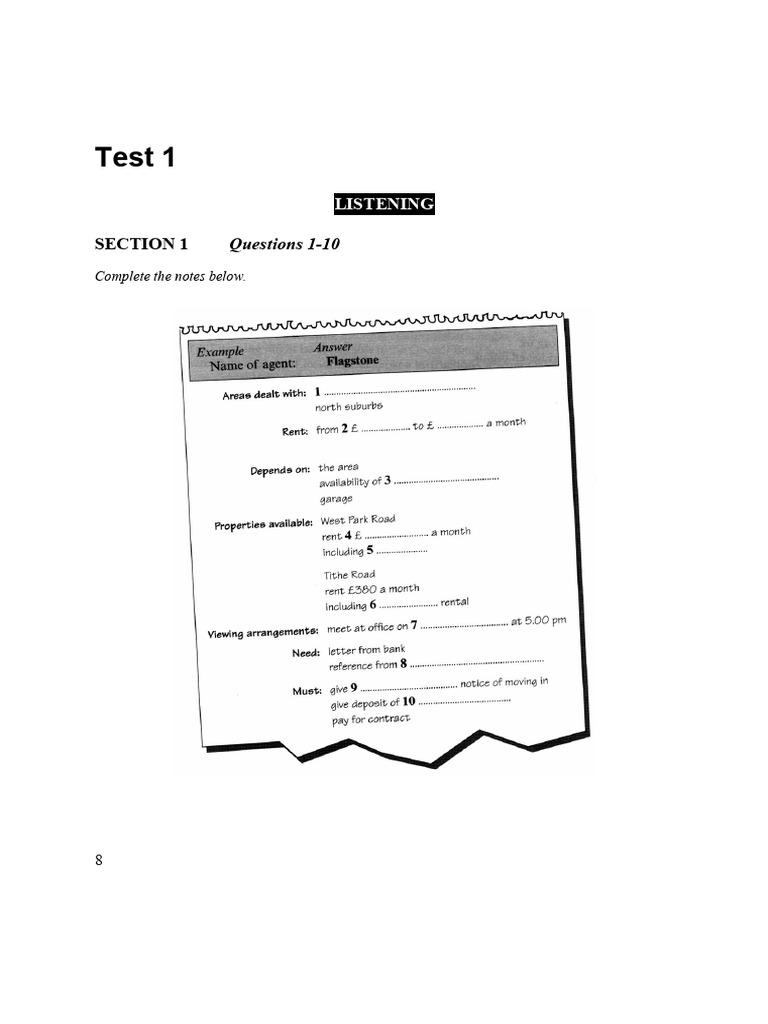 Cambridge Practice Tests For IELTS 3 - Test 1 Listening | PDF