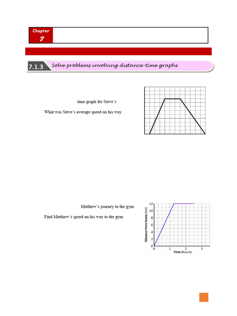 2 Solve Problem Distance-Time Graph Student Handout 2 | PDF | Speed ...