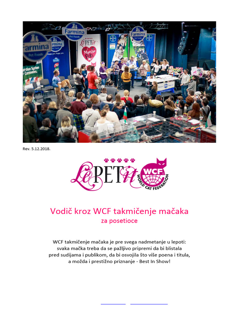 Vodic Kroz WCF Takmicenje Macaka Za Posetioce | PDF