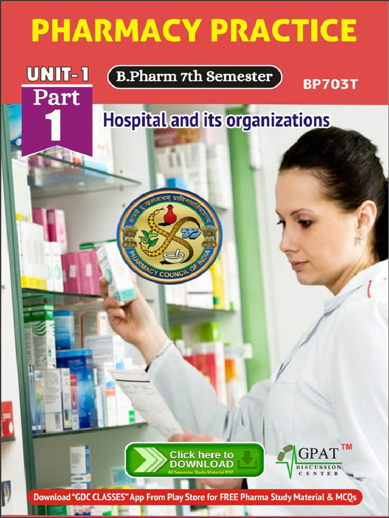 7th Semester - Unit-1 - Pharmacy Practice - Hospital & It's Organization-1 | PDF