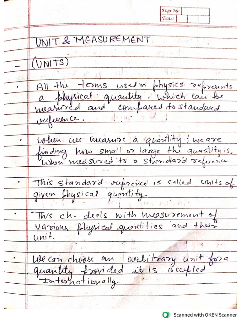Unit and Measurement by Anish Sir | PDF