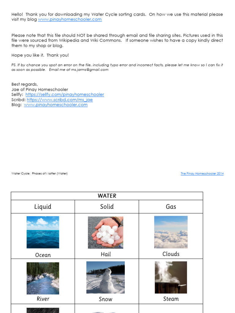 Water Forms | PDF | Language Arts & Discipline | Science & Mathematics