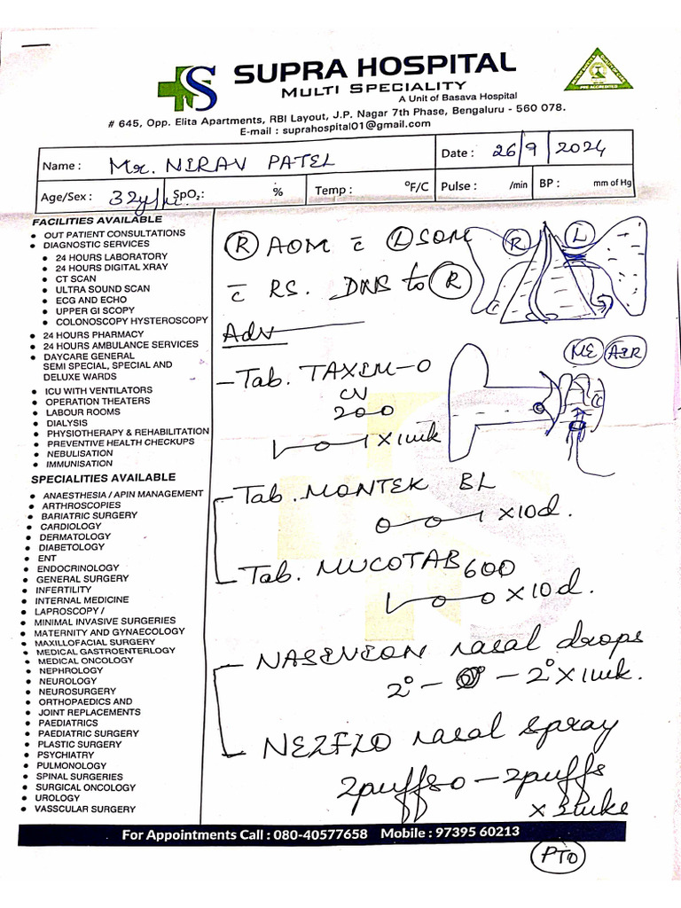 Final Ent Doctors Note | PDF