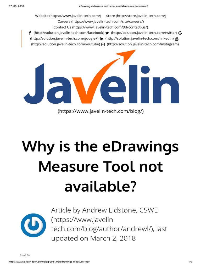 Edrawings Measure Tool Is Not Available in My Document | PDF | Drawing ...