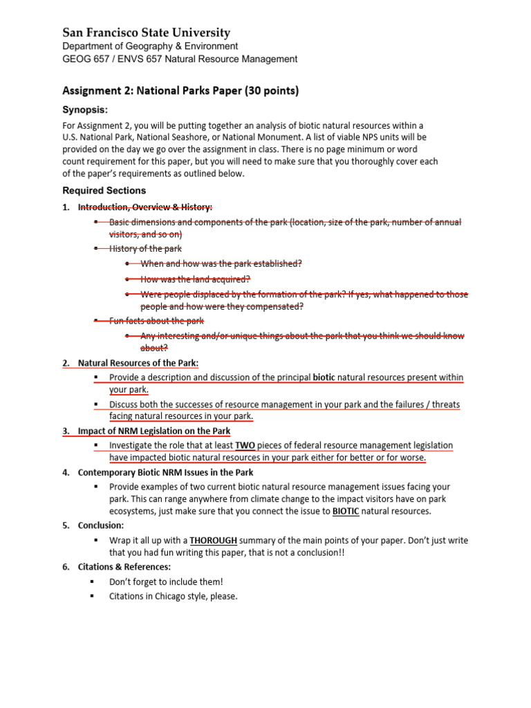 Assignment #2 - National Parks Paper | PDF | Environmental Science ...