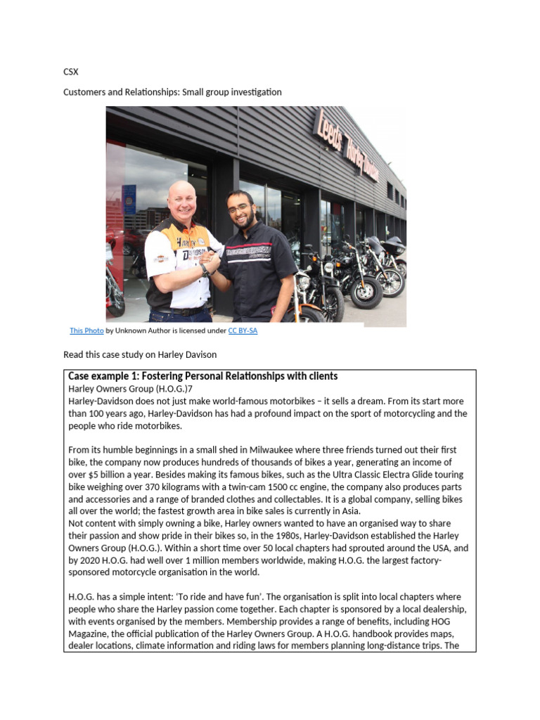Harley+Davison+CSX+Customers+and+Relationships copy copy | PDF | Harley ...