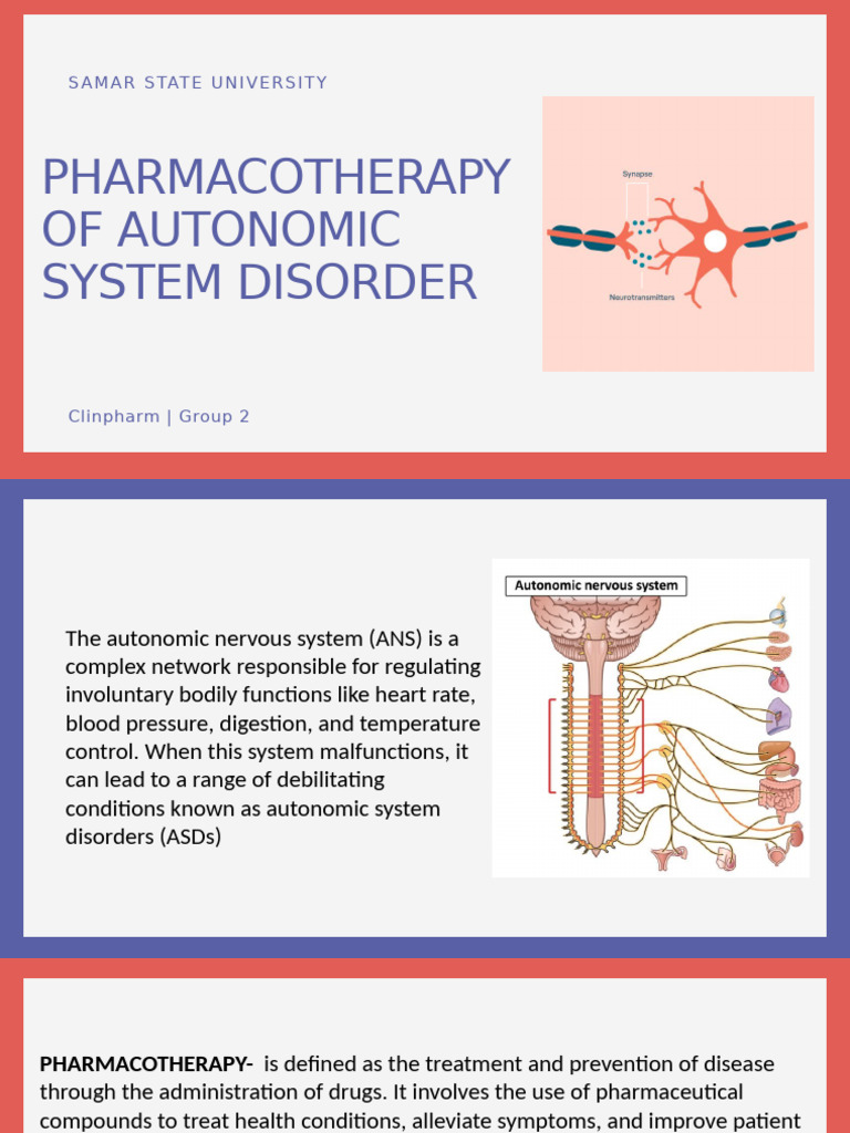 Pharmacotherapy of Autonomic System Disorder | PDF | Autoimmune Disease ...
