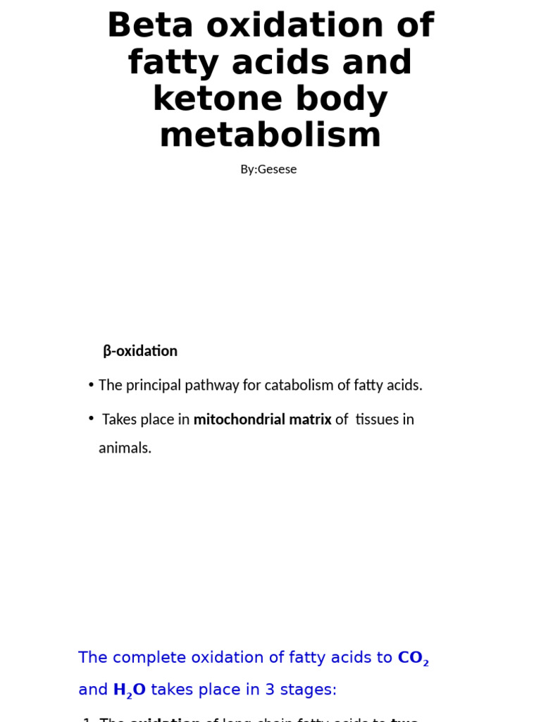 Fatty Acid β-Oxidation & Ketone Metabolism | PDF | Citric Acid Cycle ...