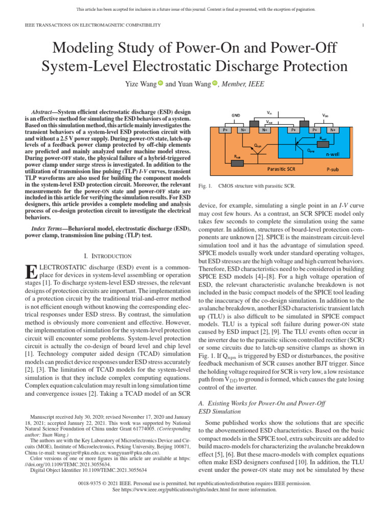 ESD Protection Circuit Modeling Study | PDF | Electrostatic Discharge ...