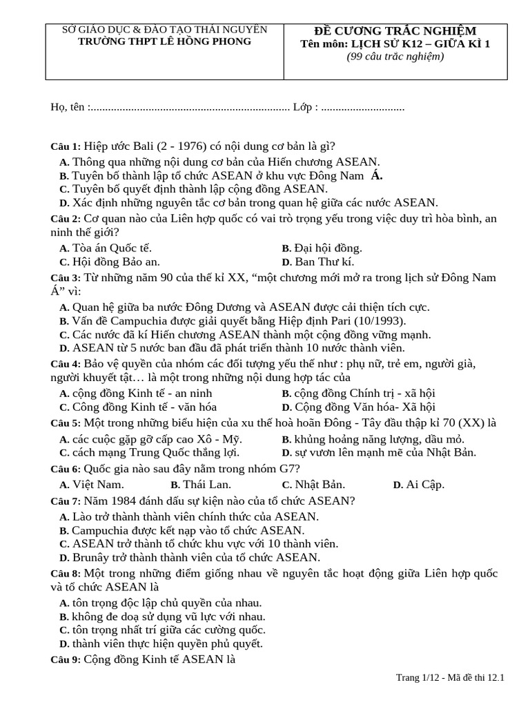 Gui HS de Cuong GK 1 - K12 de Cuong GK1 | PDF