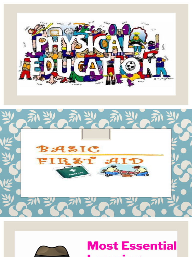 Pe 2 Week The Basic First Aid | PDF | Knee | First Aid