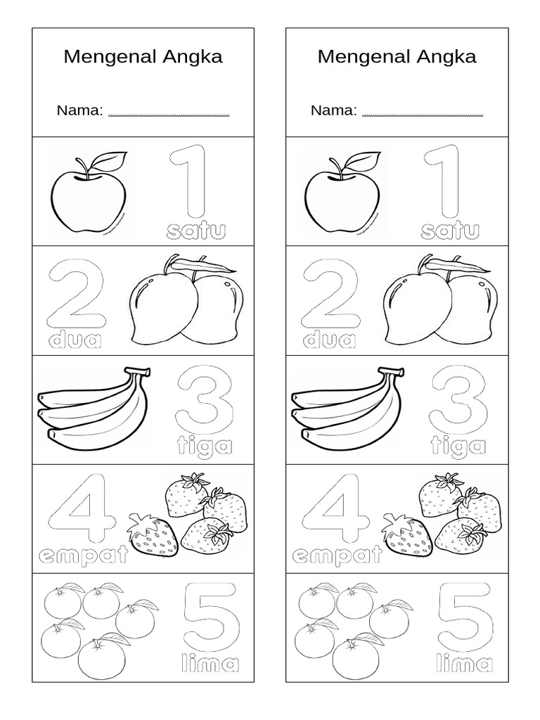 LKPD Mengenal Angka 1 -5 | PDF