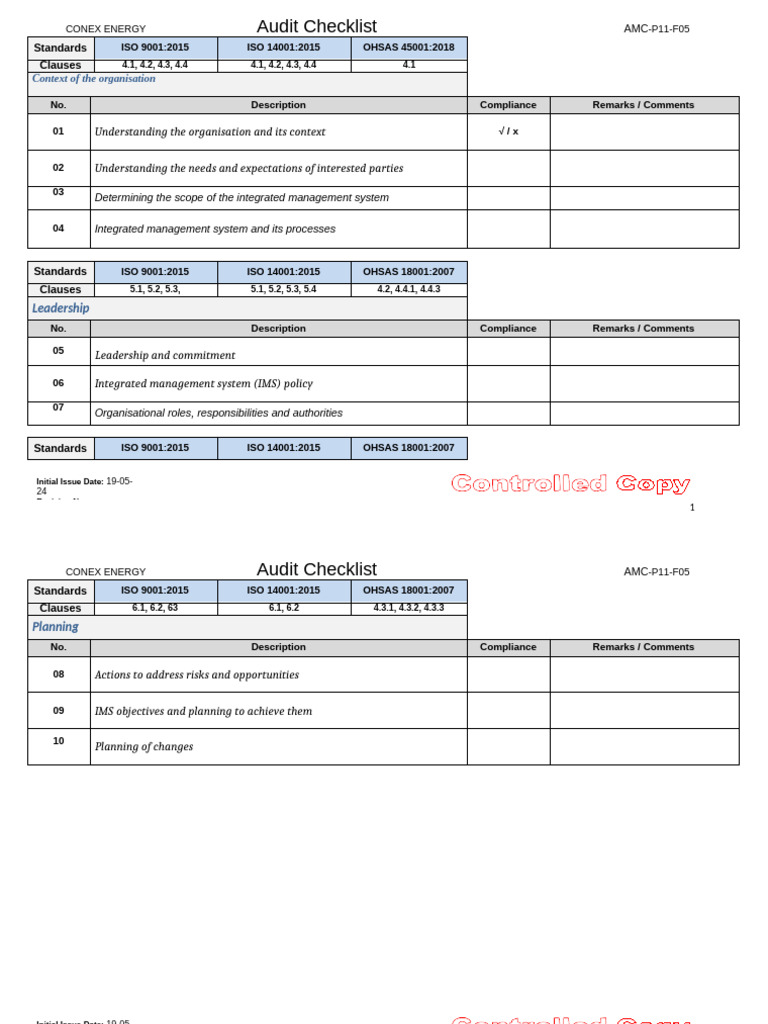 Audit_Checklist | PDF | Iso 9000 | Audit