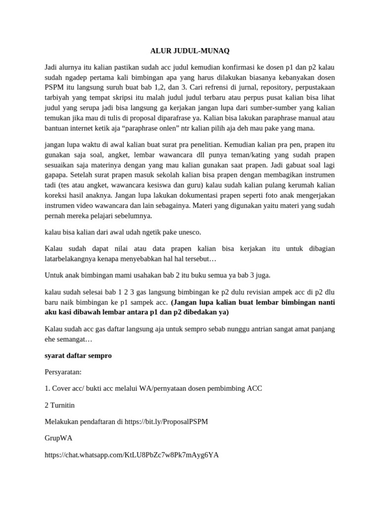 Alur Sempro - Munaq | PDF | Karier & Perkembangan | Seni & Disiplin Bahasa