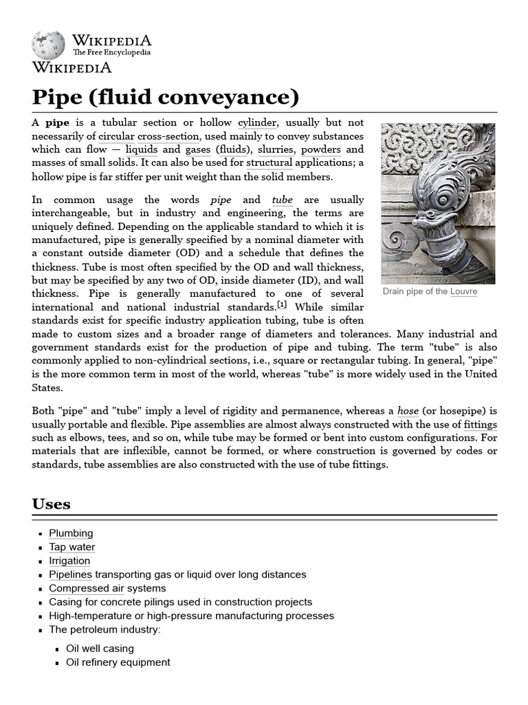 Pipe | PDF | Pipe (Fluid Conveyance) | Building Materials