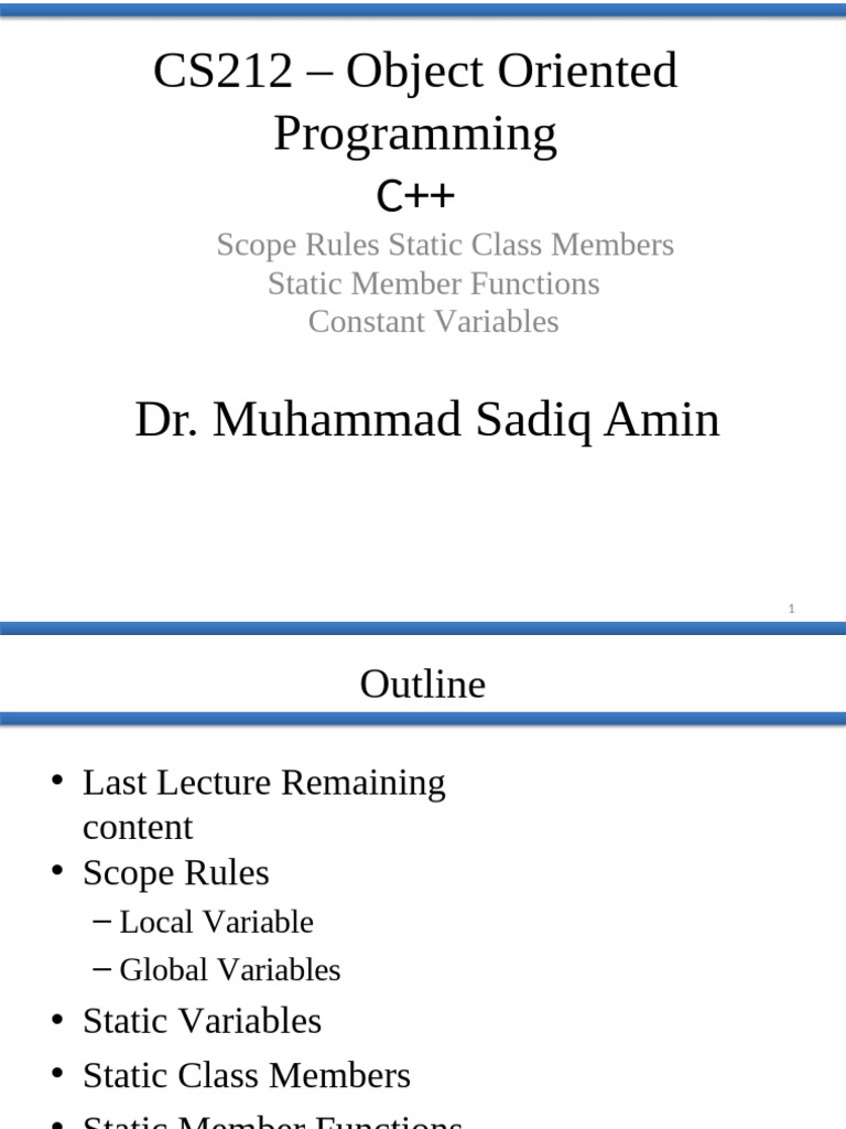 Lecture 6 Scope Static Constants Pdf Namespace Scope Computer 3729