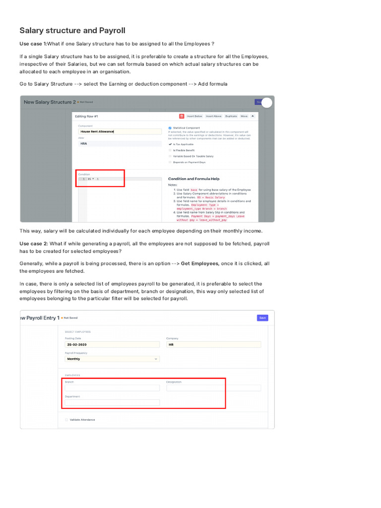 Salary Structure and Payroll | PDF | Finance & Money Management