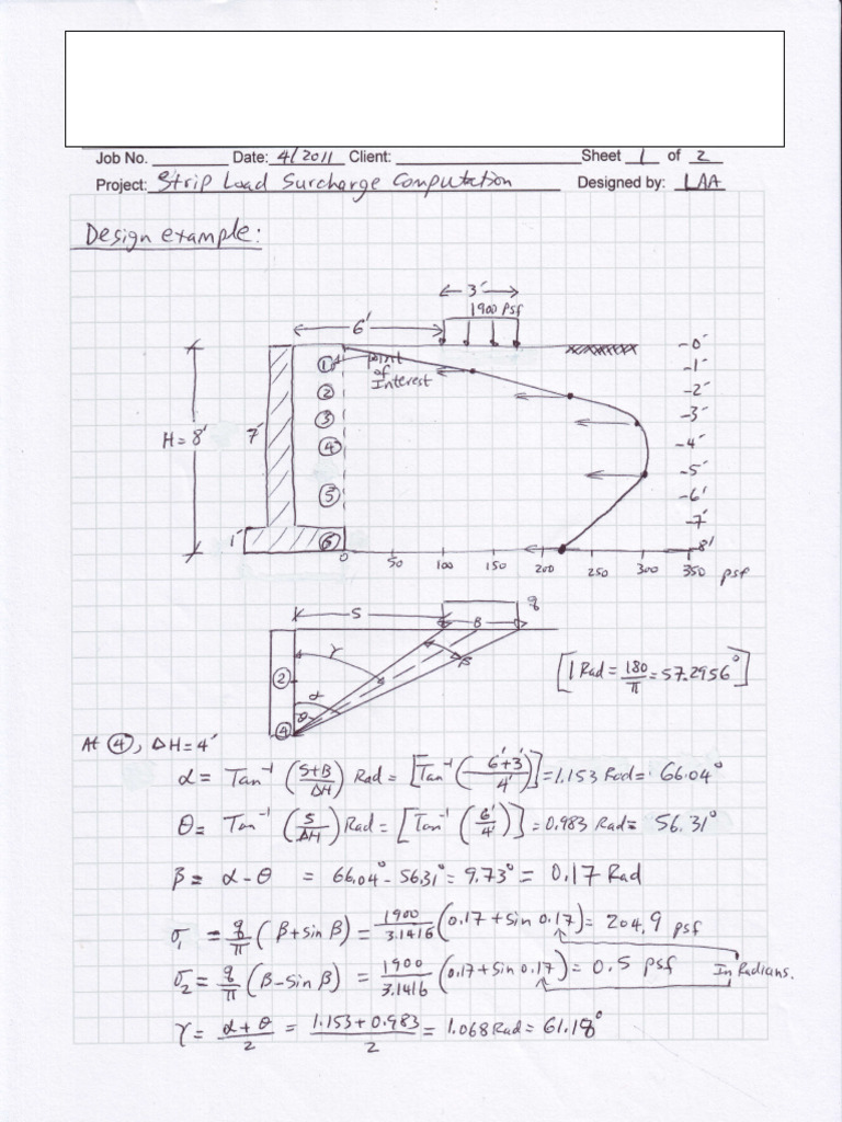 Strip Load Surcharge Computation | PDF