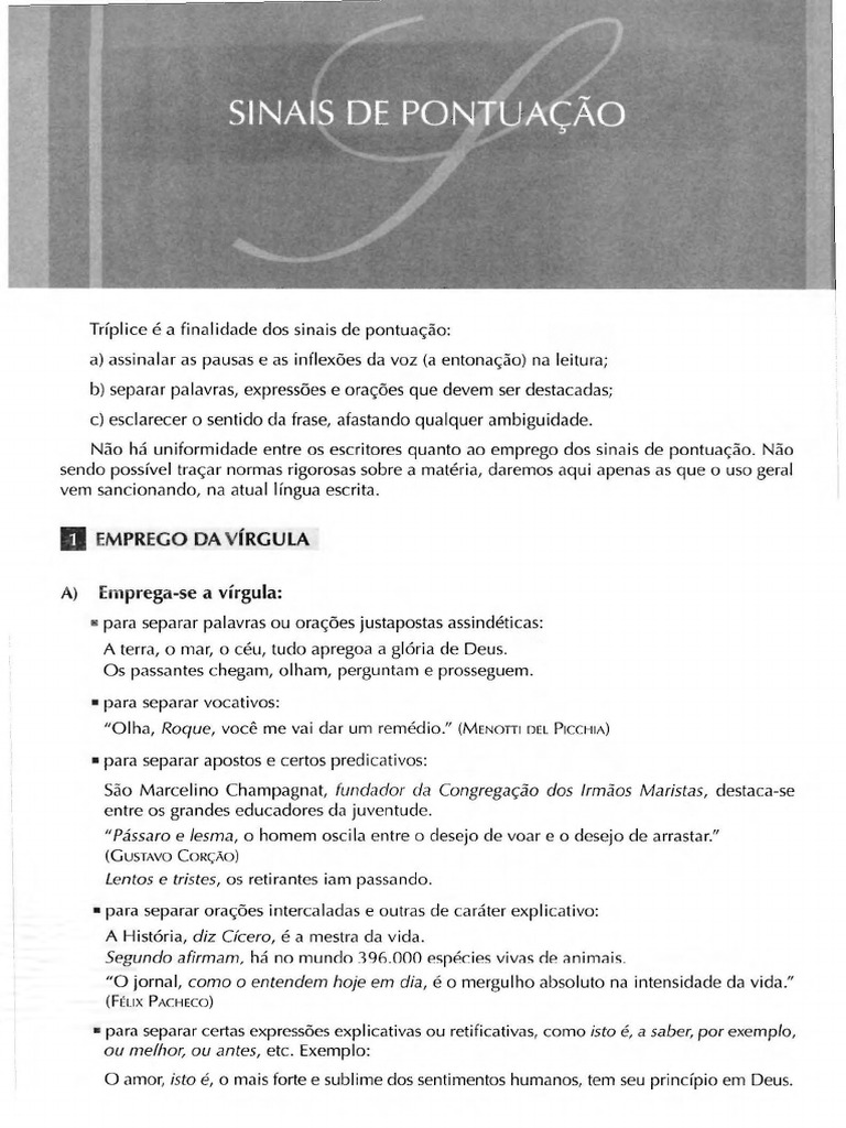 PONTUAÇÃO EM Domingos Paschoal Cegalla - Novíssima Gramática Da Língua ...