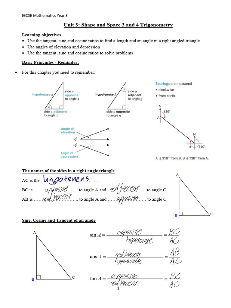 Shape and Space 3,5 | PDF | Trigonometric Functions | Trigonometry