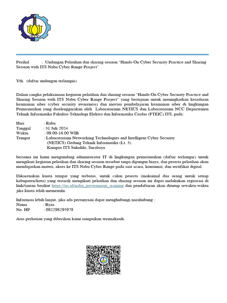 Undangan Pelatihan Dan Sharing Session | PDF | Komputer