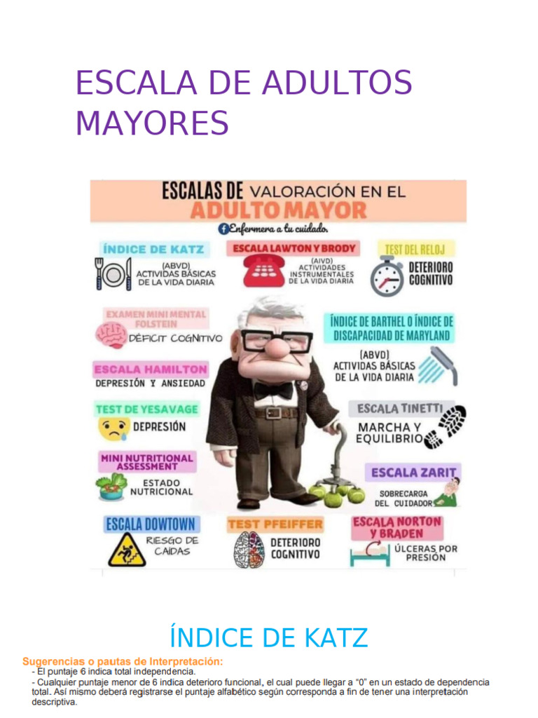 Escala de Adultos Mayores | PDF
