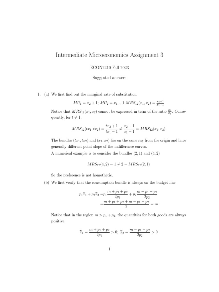 2023F Assignment 3 Suggested Answers | PDF | Taxes | Utility