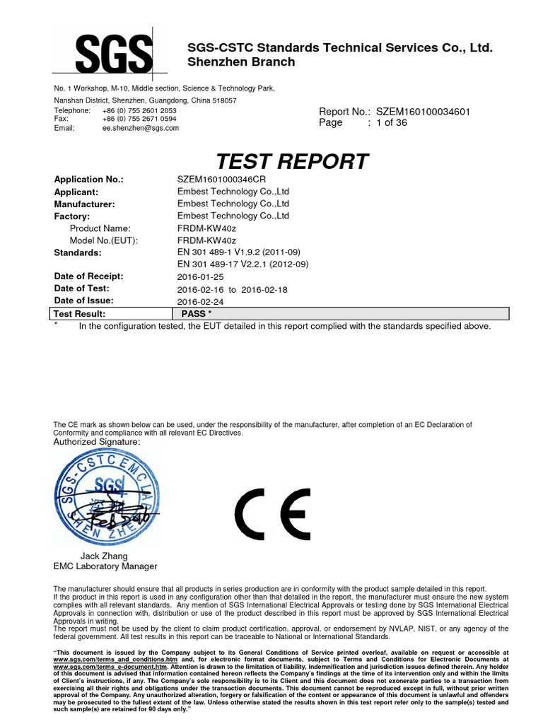 SGS Test Report | PDF | Electromagnetic Compatibility | Forgery