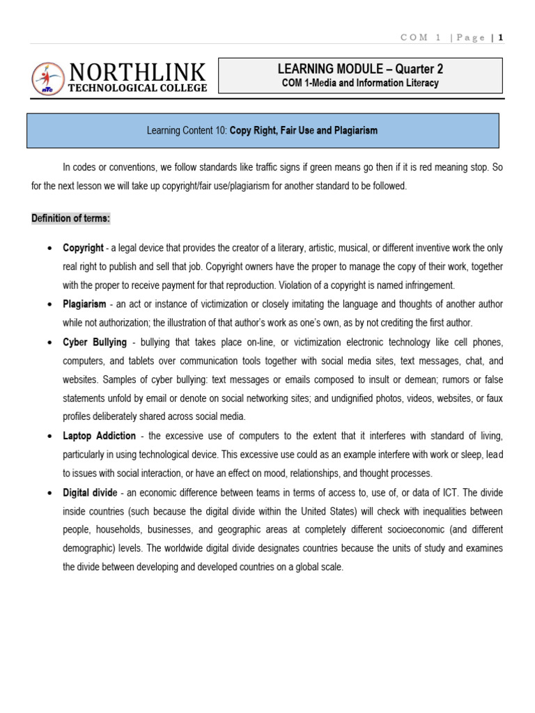 C.1 Learning Modules Quarter 2 Learning Information and Course Activity ...