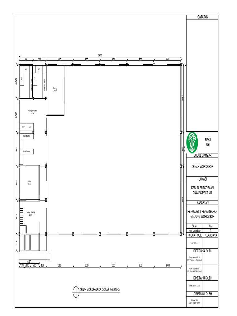 Denah Workshop KP Ciomas Eksisting | PDF