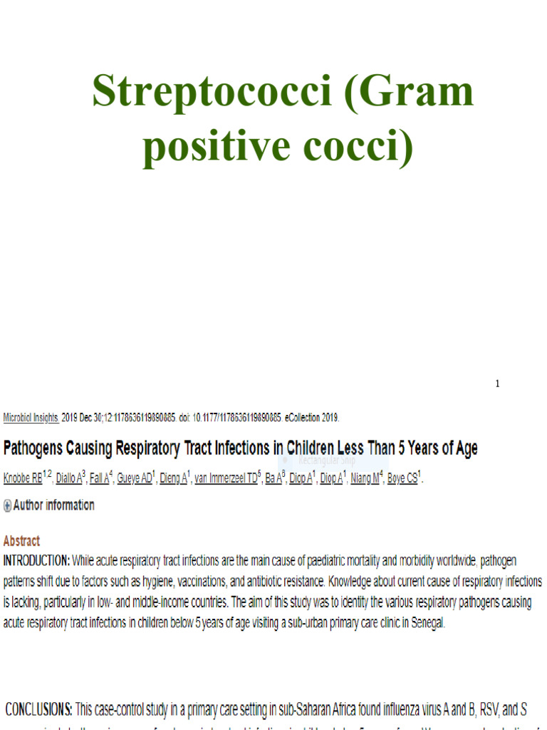 Characteristics and Pathogenesis of Streptococci | PDF | Streptococcus ...