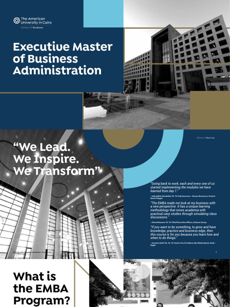 EMBA Brochure | PDF | Master Of Business Administration | Leadership