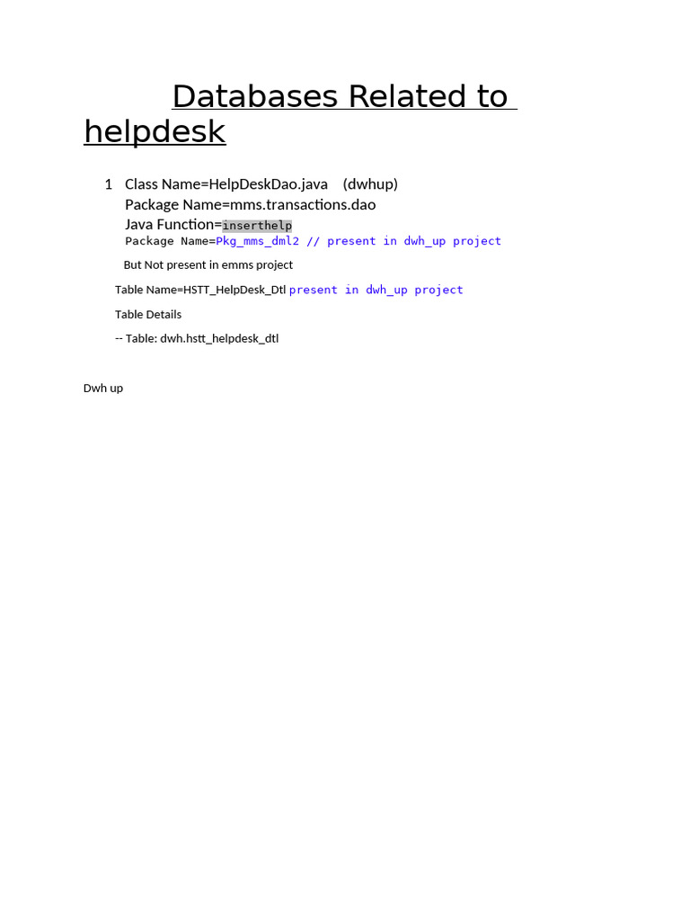 Databases Related To Helpdesk | PDF