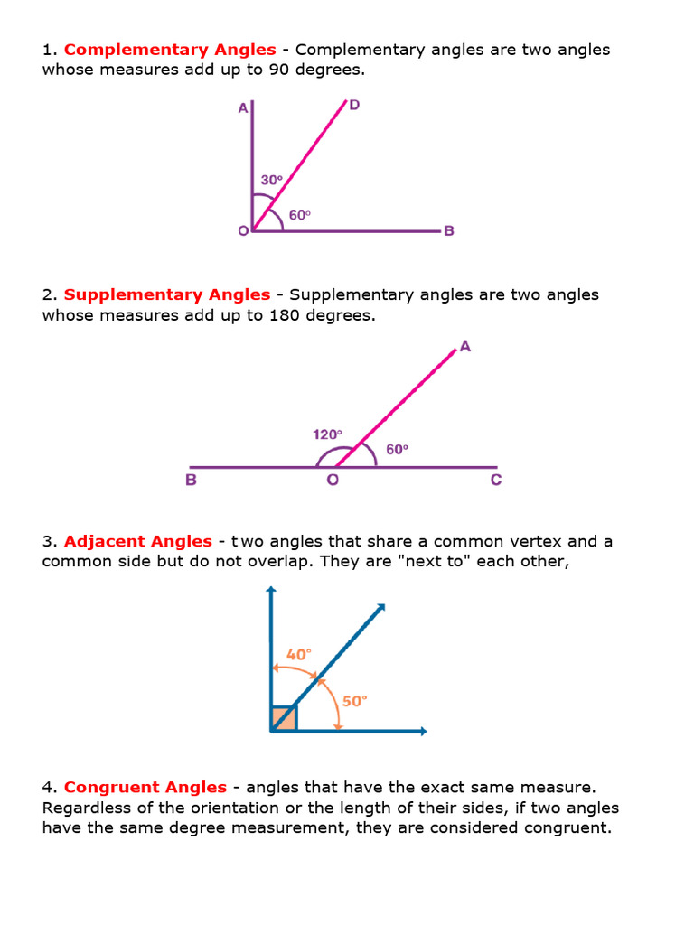 Angles Definition | PDF