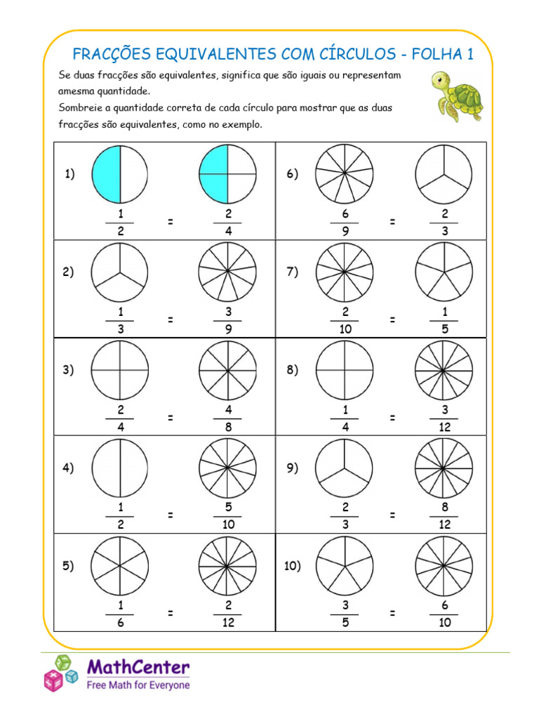 Ficha Fraçoes Equivalentes | PDF
