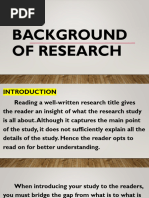 Introduction Vs Background of The Study | PDF