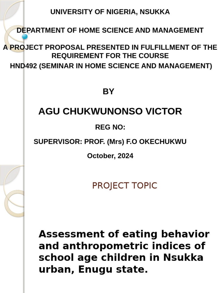 Corrected Project Proposal | PDF | Malnutrition | Human Nutrition