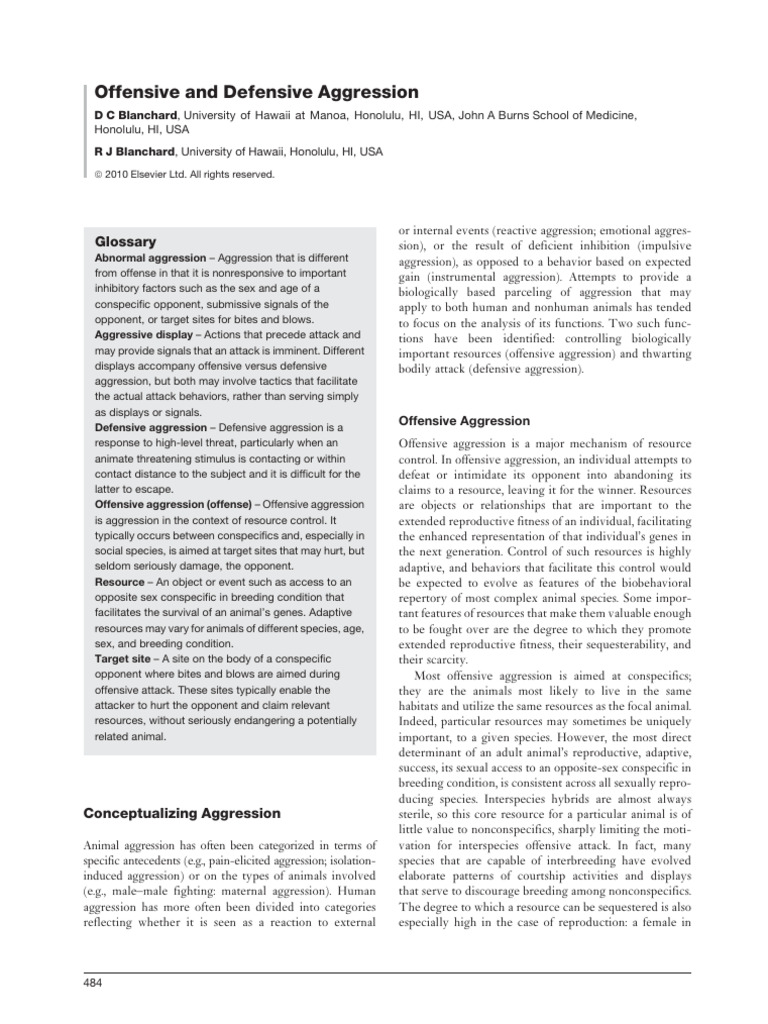 Offensive Defensive Aggression.B9780080453965000853 | PDF | Aggression ...