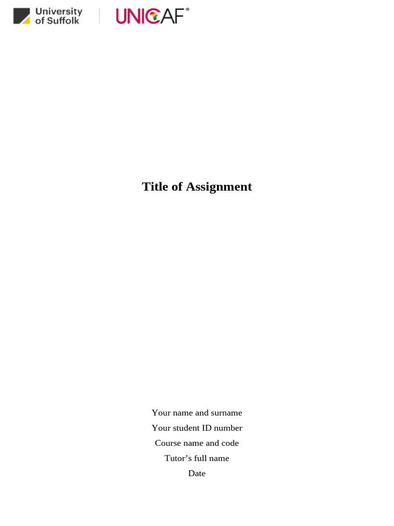 Assignment-Cover Page Template | PDF