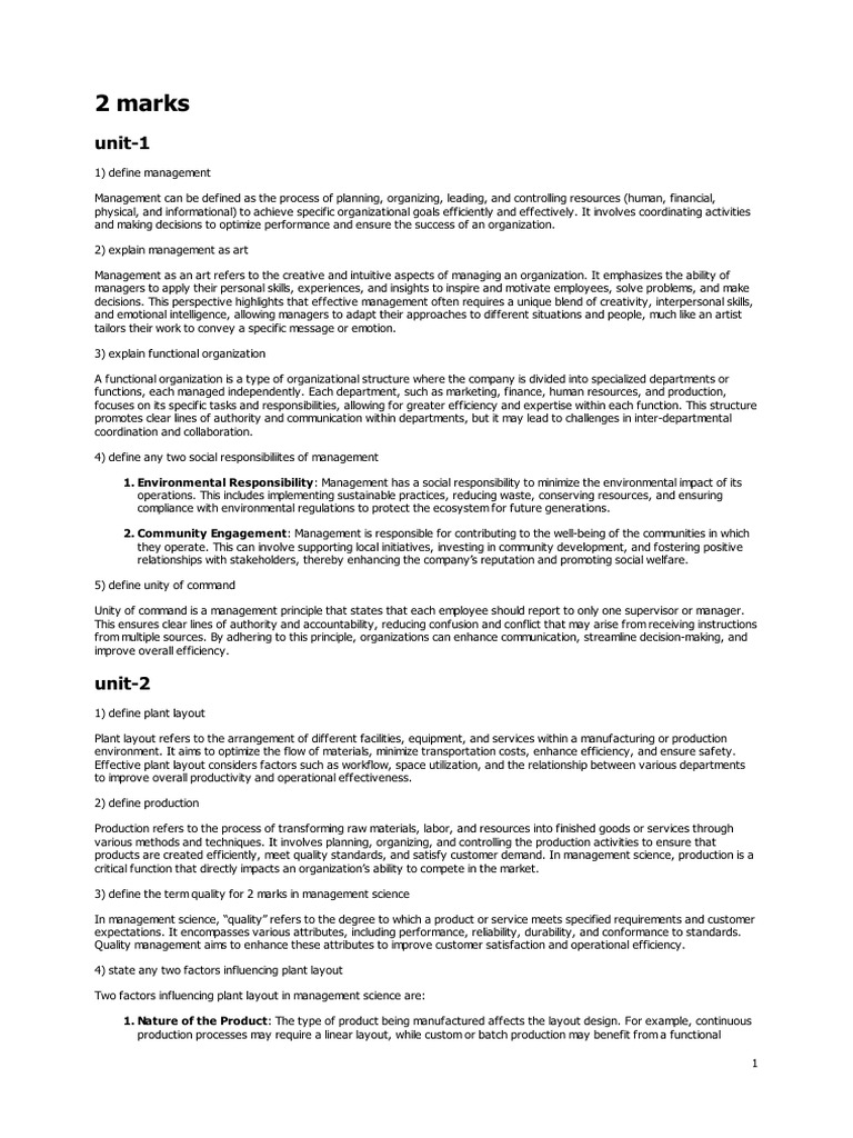 Ms Mid 1 Ans | PDF | Goal | Leadership