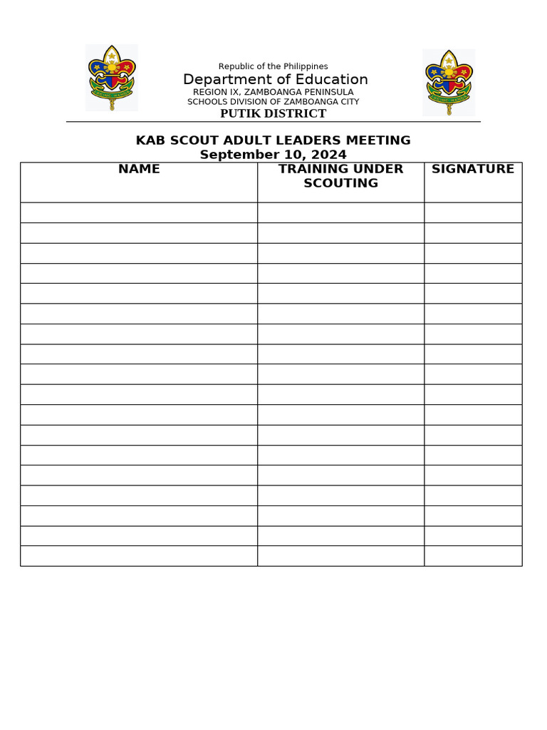 SCHOOL KAB Scout Program of Activities | PDF