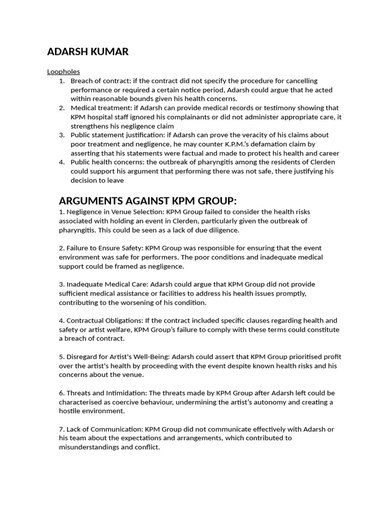 Adarsh Kumar | PDF | Negligence | Private Law