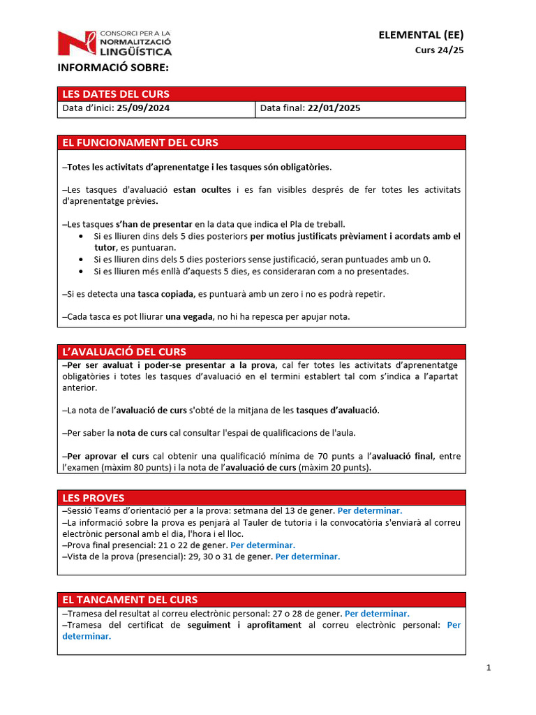 EE - Pla de Treball | PDF