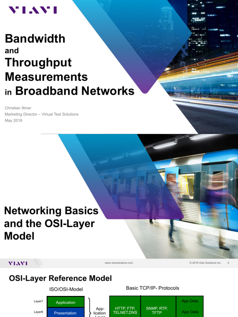 Bandwidth And Throughput Measurements In Broadband Networks Pdf Transmission Control