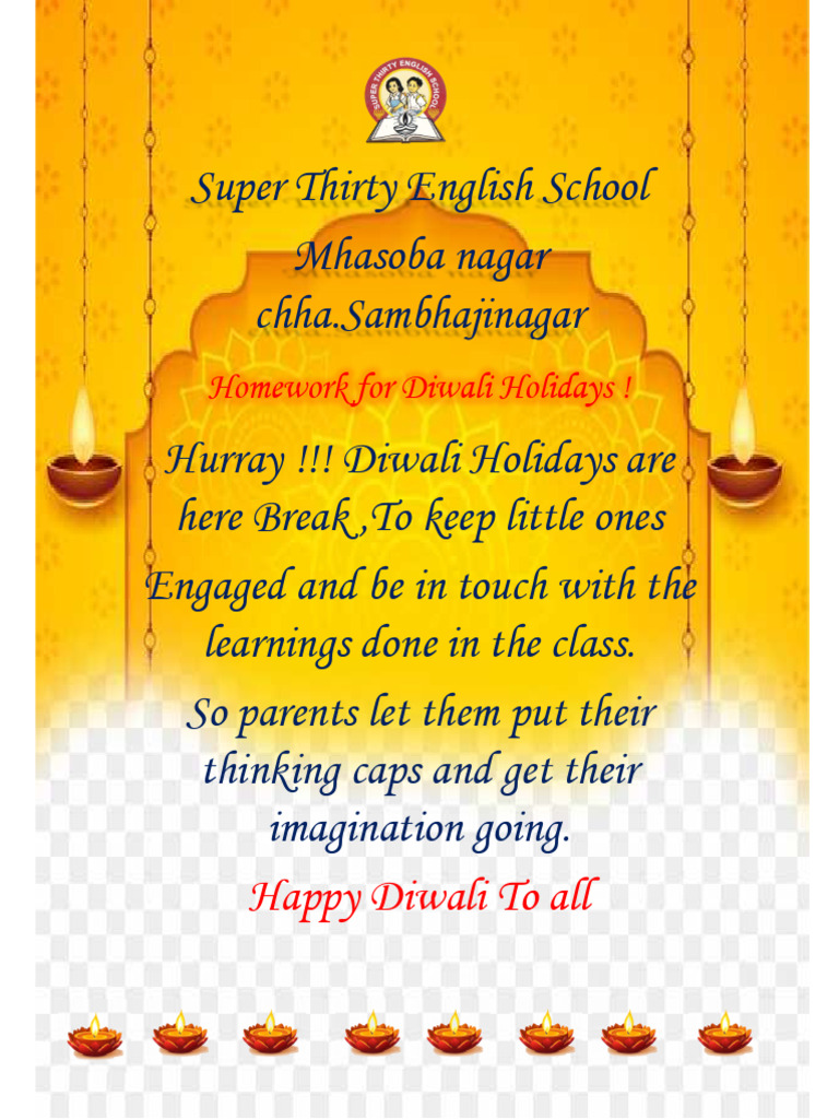 Diwali Homework 1st. | PDF | Language Arts & Discipline