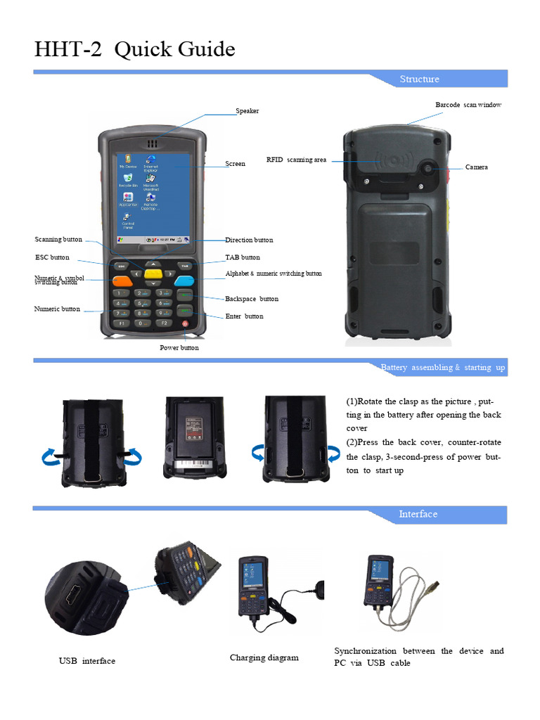 CHAINWAY C2000 HHT-2 Quick Guide | PDF | Barcode | Usb