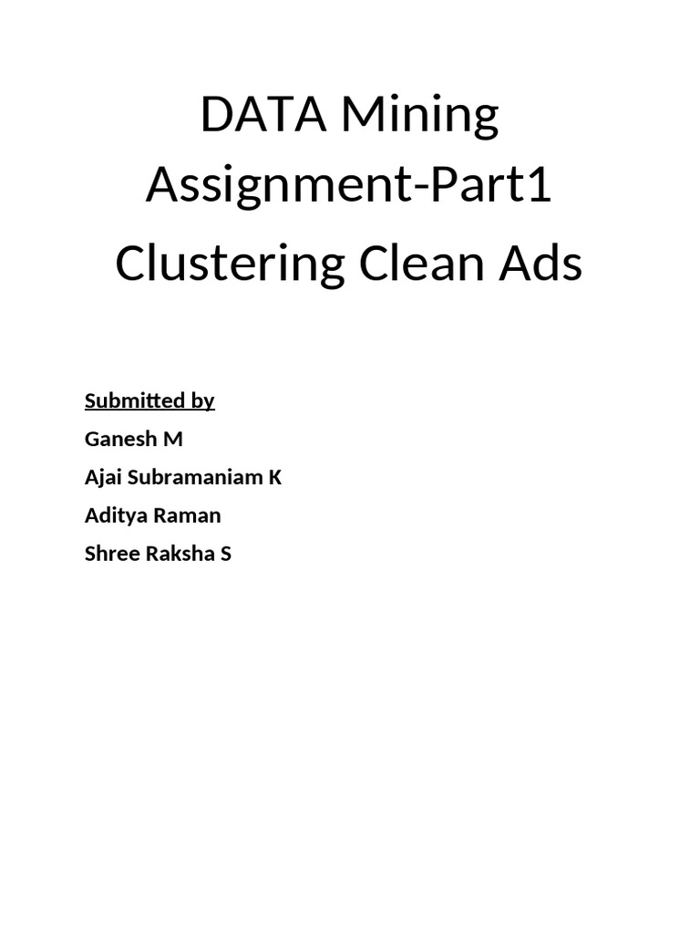Data Mining Assignment-Clustering Data-Ads 24x7 Summary | PDF | Cluster Analysis | Outlier
