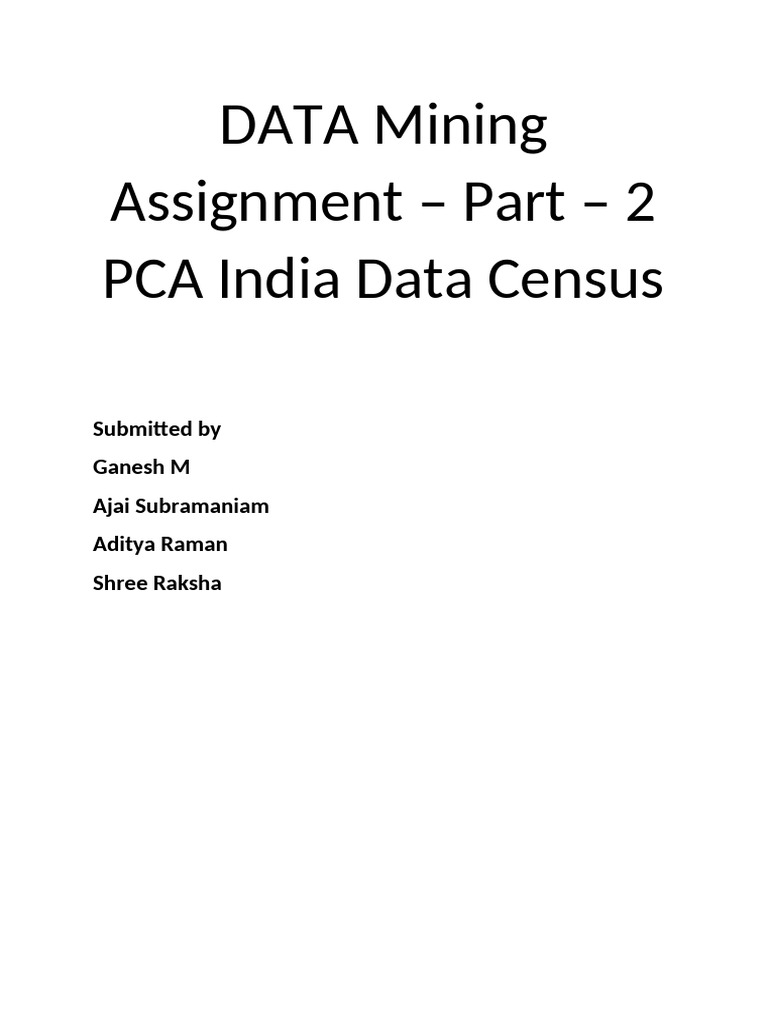 DATA Mining Assignment - Part2 | PDF | Principal Component Analysis