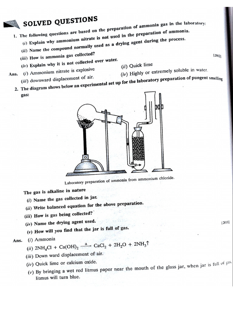 Chemistry - Ammonia Q&A | PDF