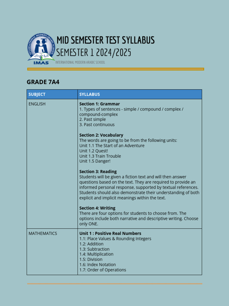 Mid Sem Ter T T Syllabus | PDF | Multiplication | Python (Programming Language)